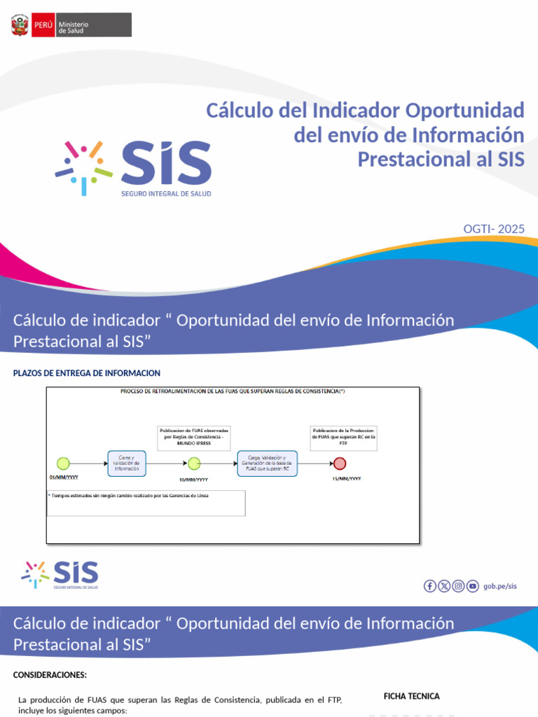 01.calculo - Indicadores - OGTI - SIS 2025 | PDF | Informática | Software