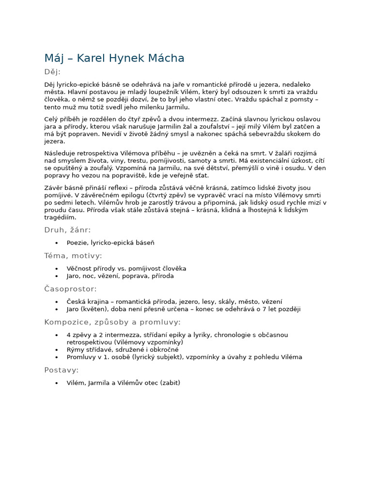 Máj - Karel Hynek Mácha | PDF