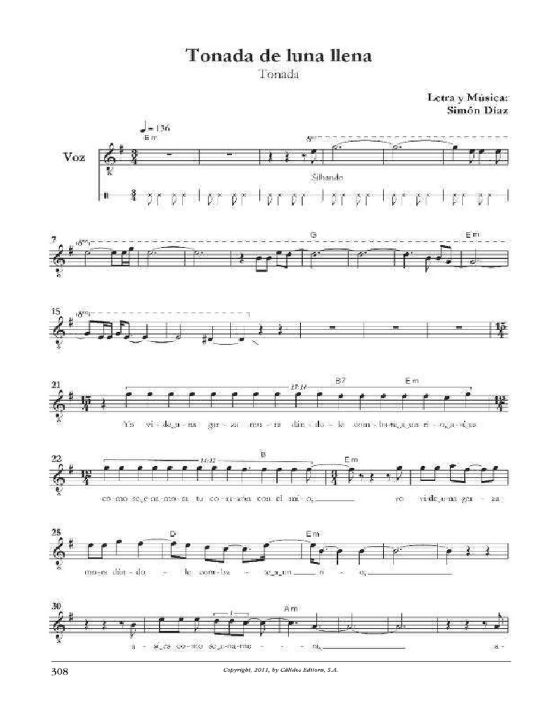 Tonada de La Luna Llena Simón Diaz | PDF
