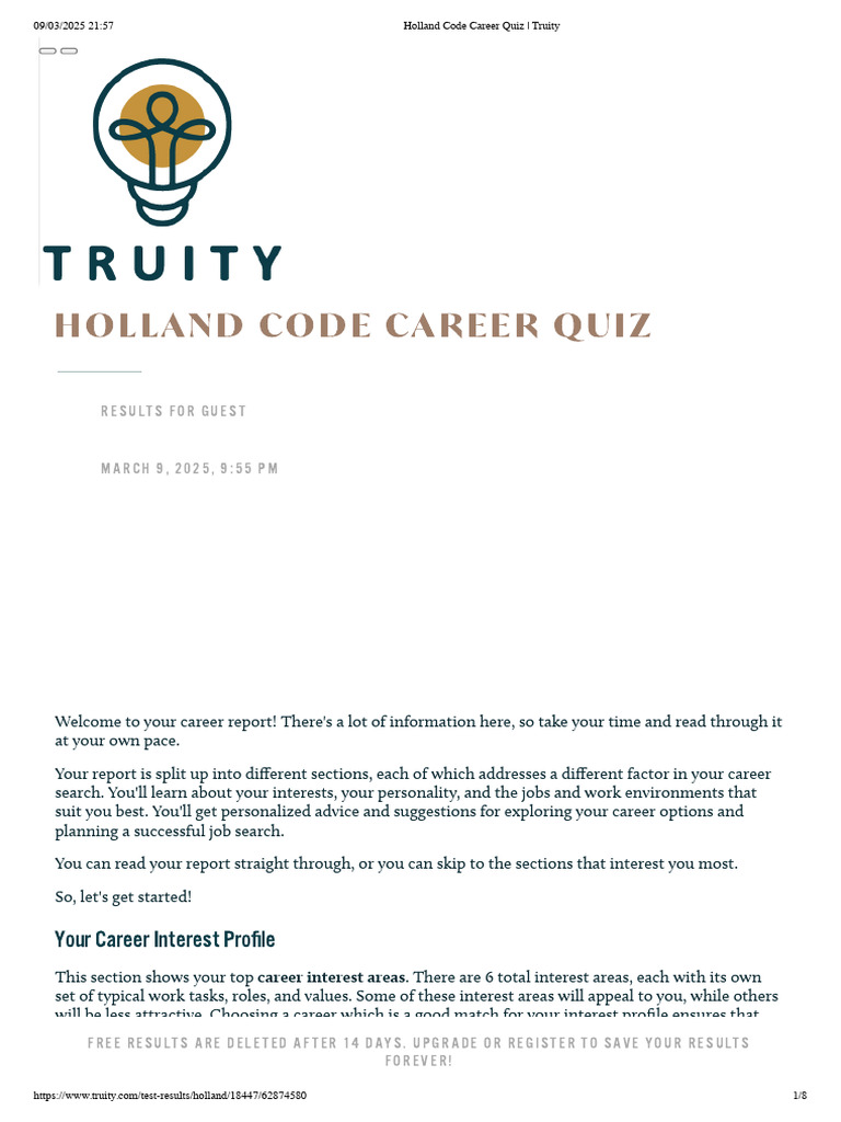 Truity Holland Code Career Insights | PDF | Learning