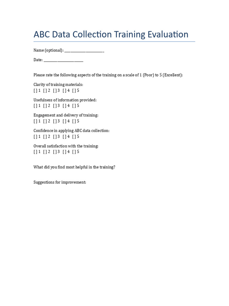 ABC Data Collection Training Feedback | PDF