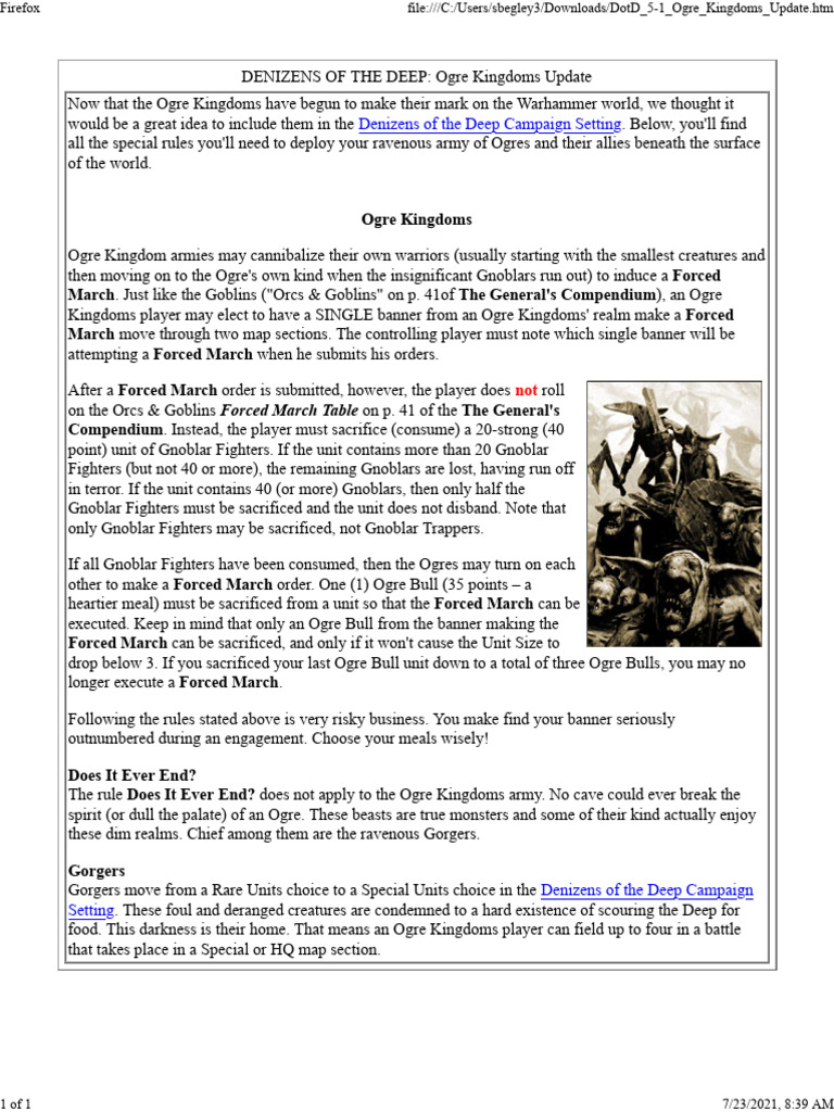 Ogre Kingdoms Campaign Map Update | PDF | Fantasy Worlds | Campaign ...
