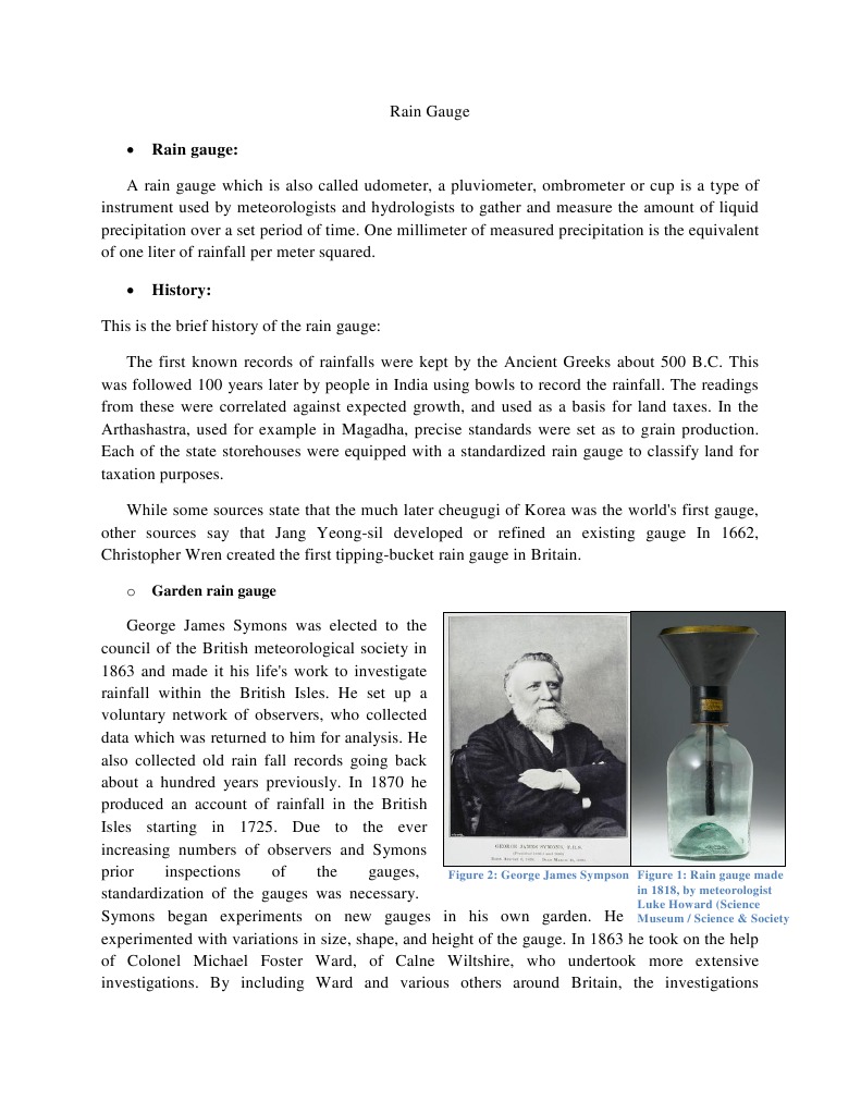Rain Gauge | PDF | Physical Geography | Applied And Interdisciplinary ...