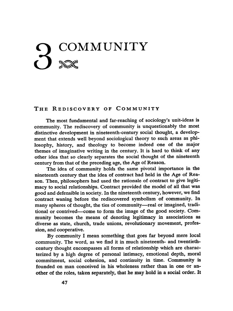 Unit 2 Chapter 3 Community | PDF | Sociology | Positivism