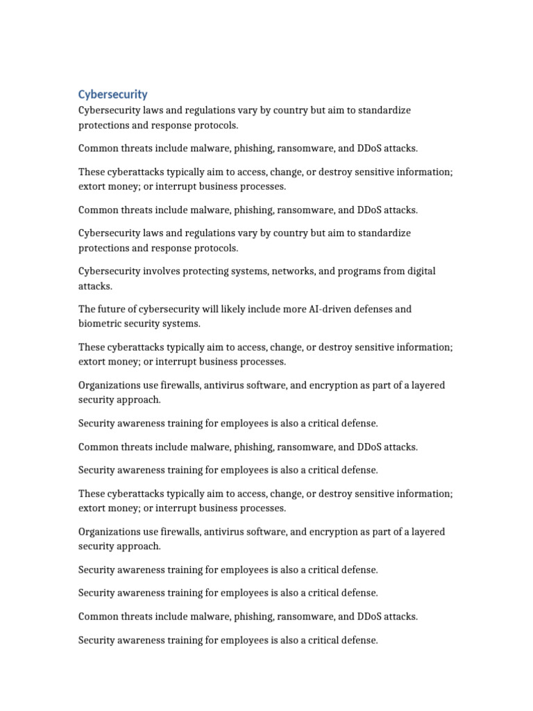 cybersecurity_10pg | PDF | Security | Computer Security