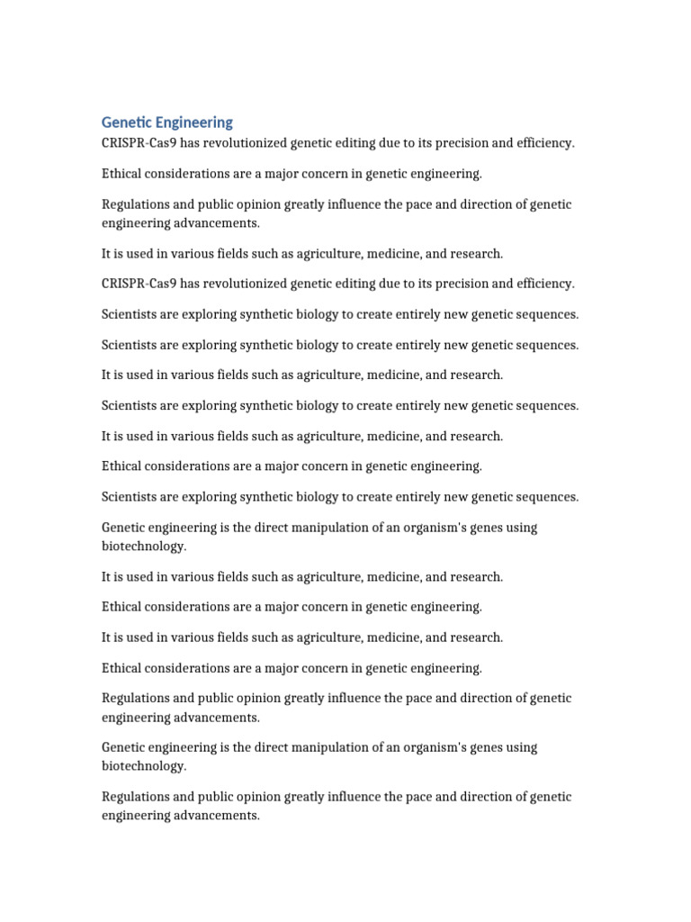 Genetic Engineering 10pg | PDF | Genetic Engineering | Biotechnology