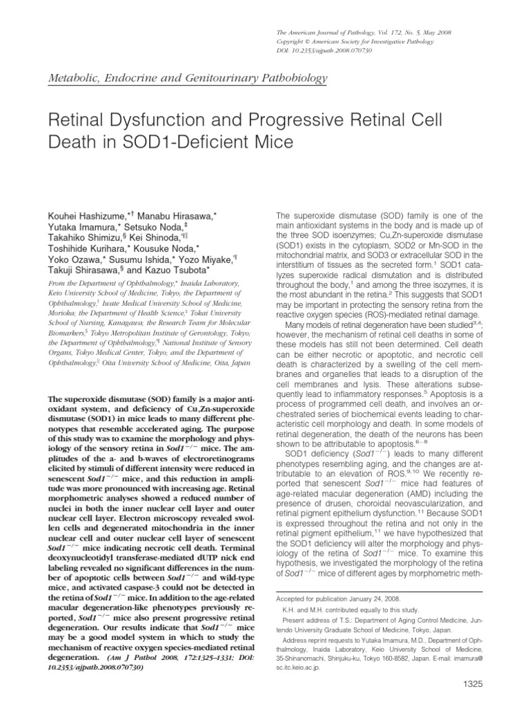 Retinal Dysfunction and Progressive Retinal Cell Death in SOD1 ...