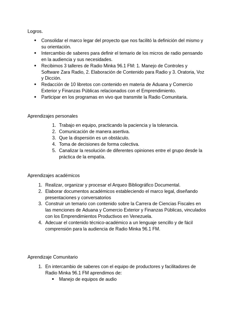 Logros y Aprendizajes SC 2025-I Rev DAHG | PDF