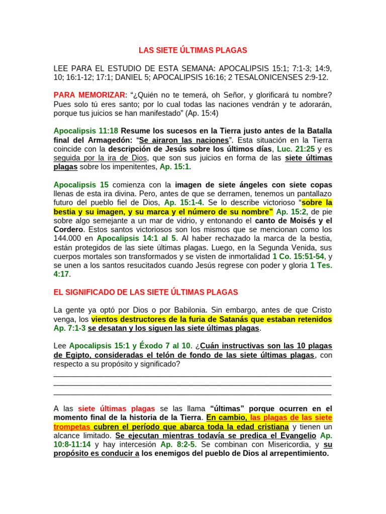 Las Siete Últimas Plagas Ap. | PDF | Armagedón | Satán