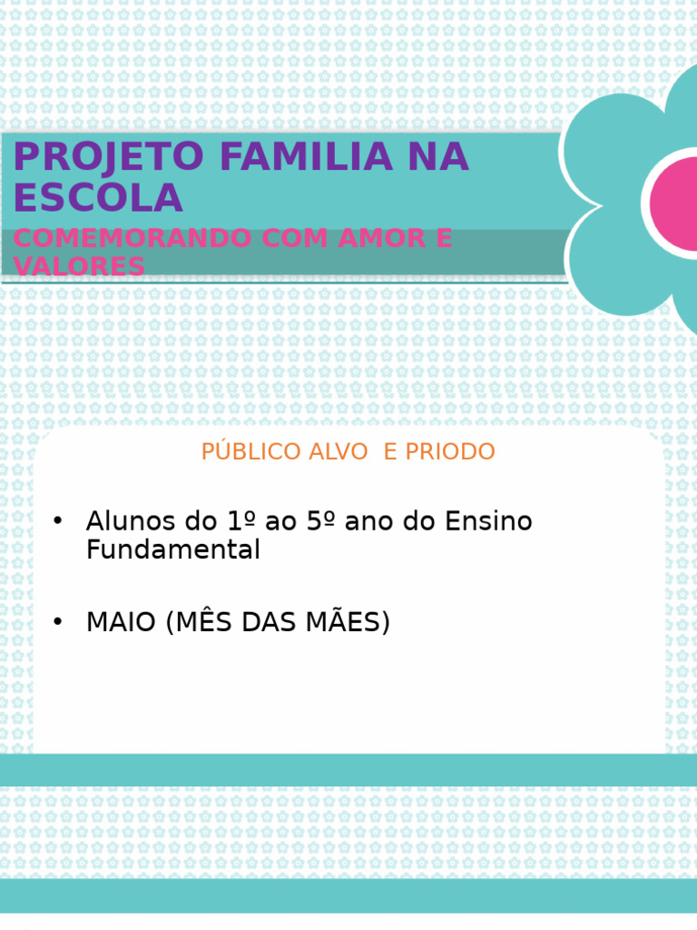 Projeto Família na Escola: Amor e Valores | PDF | Família | Aprendizado