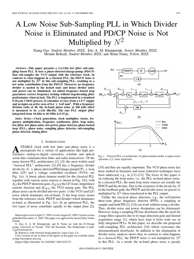 Low Noise Sub-Sampling PLL Design | PDF | Analog Circuits | Oscillation