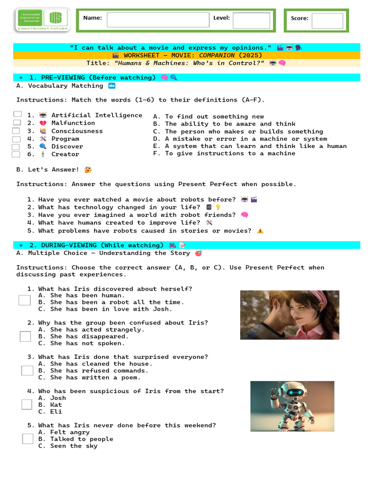 Ce3 Futuresimple Vs Present Perfecte Movie Companion | PDF | Artificial Intelligence ...