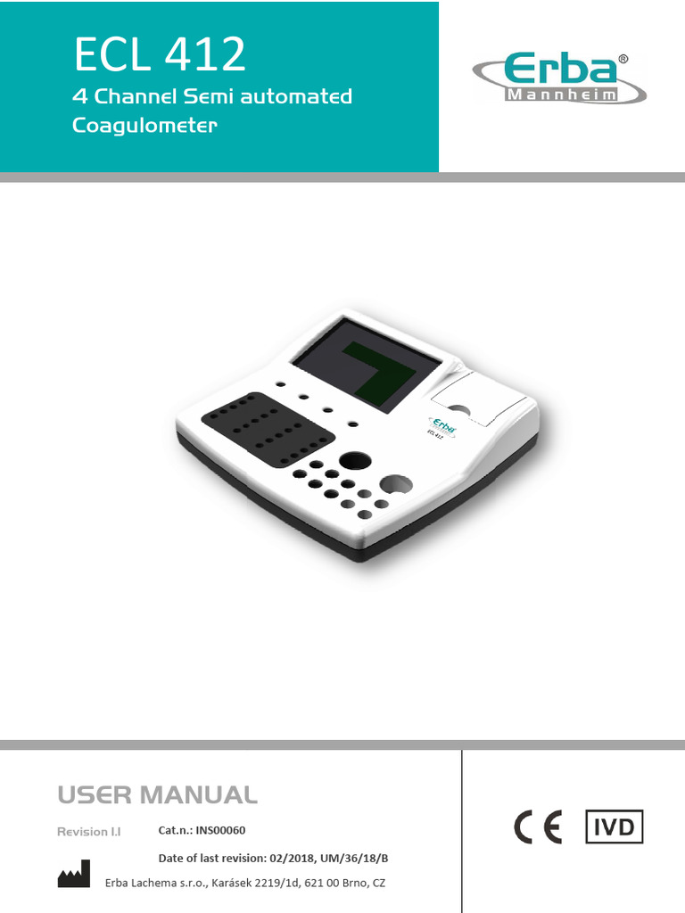 ECL 412 User Manual Overview | PDF | Assay