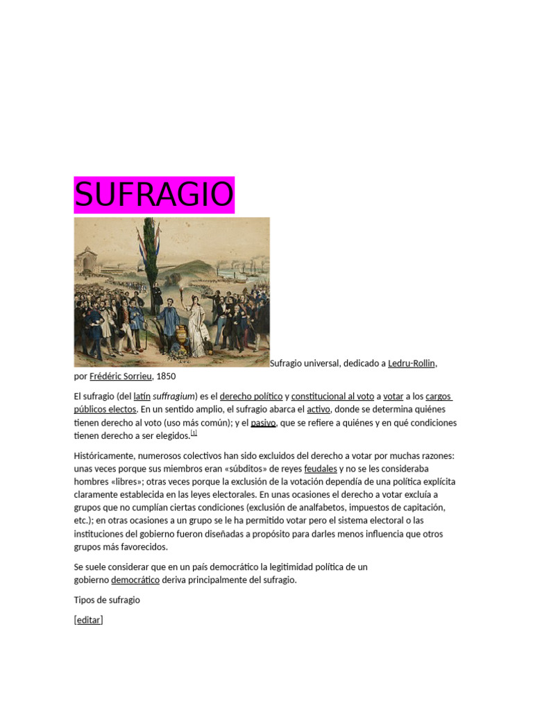 SUFRAGIO | PDF | Sufragio | Gobierno