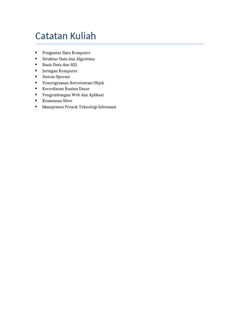 Catatan Kuliah | PDF