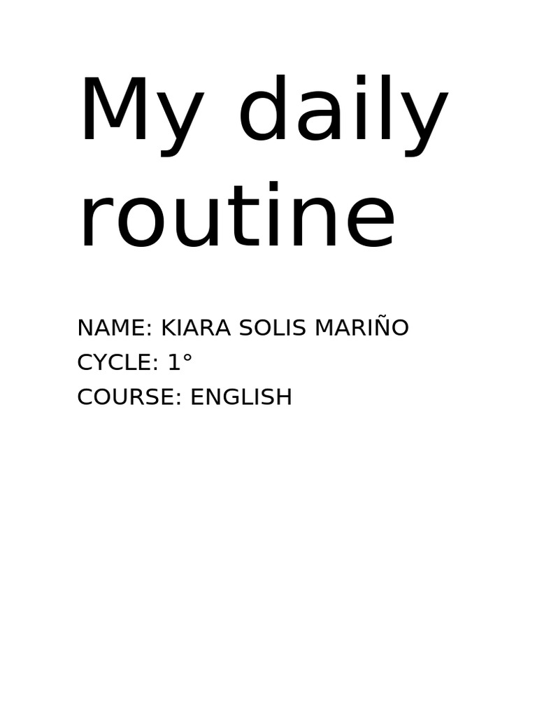 My Daily Routine | PDF