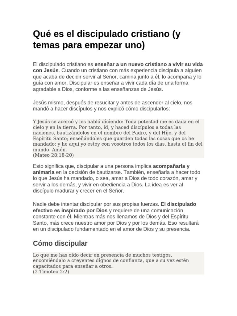 Guía del Discipulado Cristiano | PDF | Amor | Cristo (título)