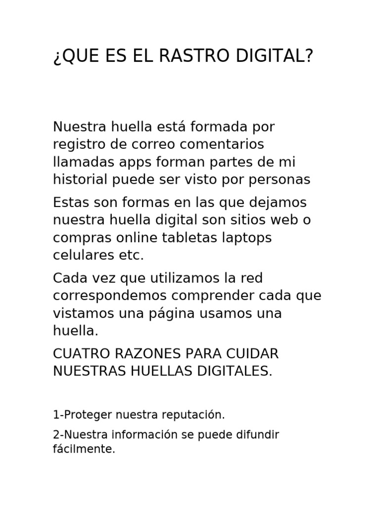 Que Es El Rastro Digital | PDF