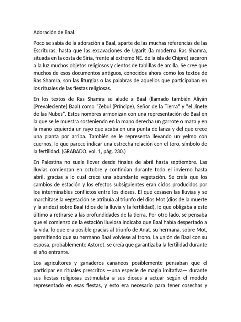 Adoración de Baal | PDF | El antiguo Israel y Judá | Nevi'im