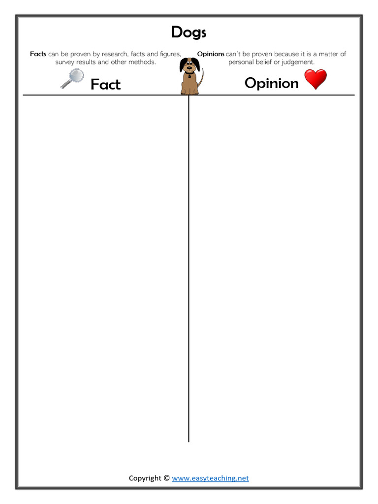 Facts vs Opinions About Dogs | PDF