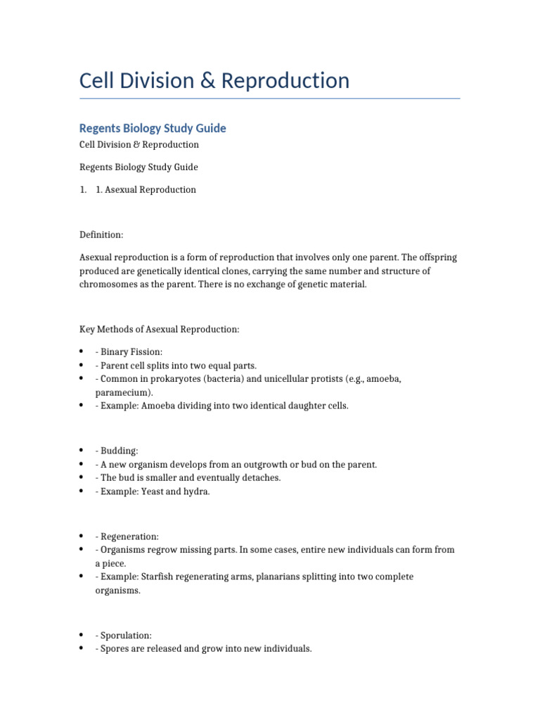 Cell_Division_Study_Guide | PDF | Ploidy | Meiosis