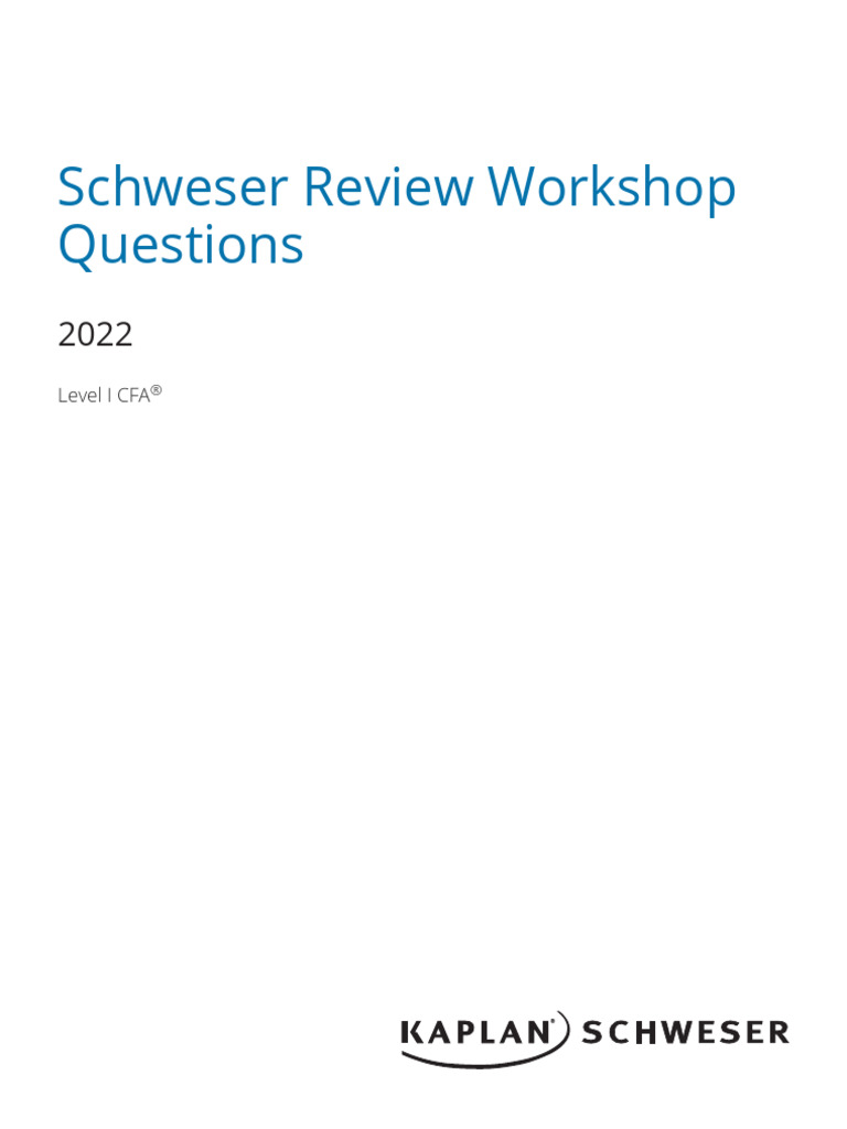 2022 CFA L1 Review Workshop Questions Book Online | PDF | Regression Analysis | Errors And Residuals