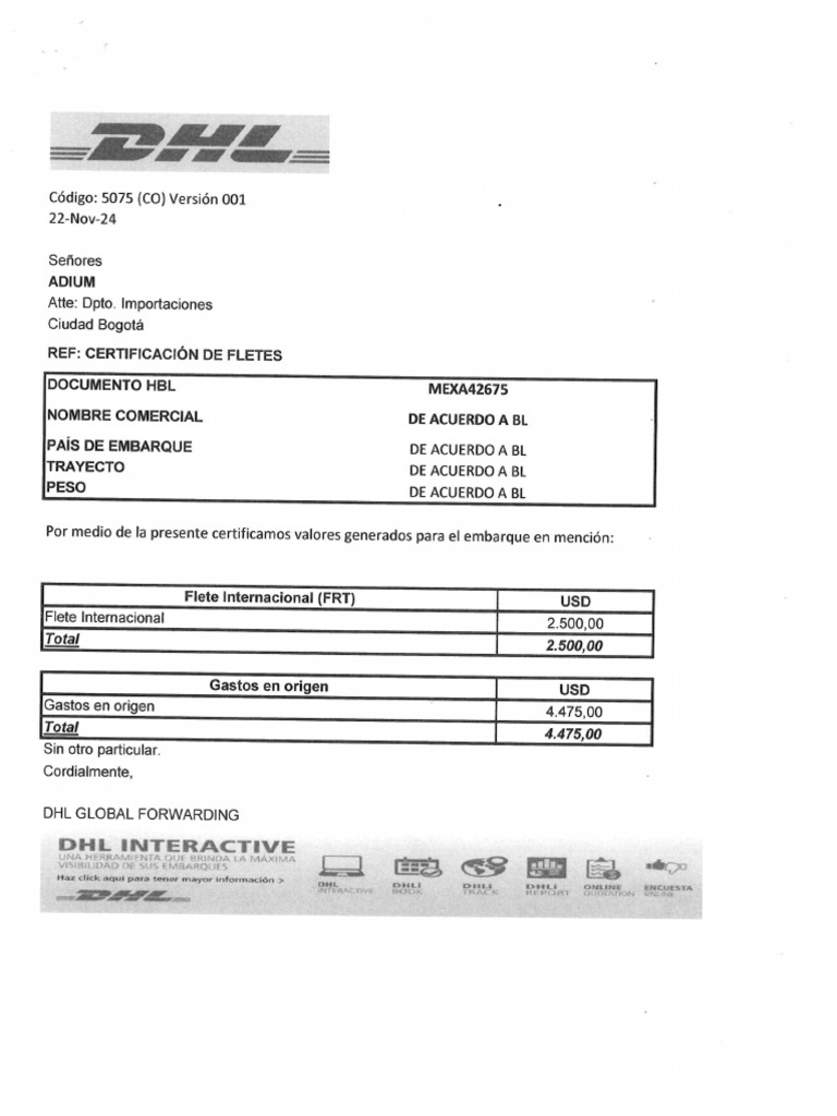 CER_FLETES (1) | PDF