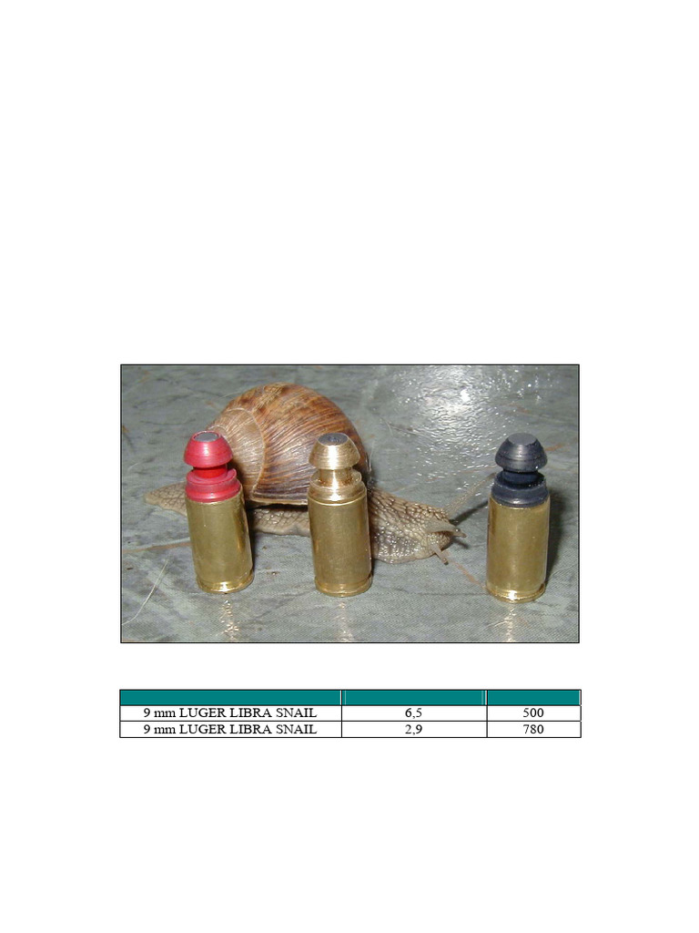 9mm Luger Libra Snail Penetration Tests | PDF | Bullet | Firearms