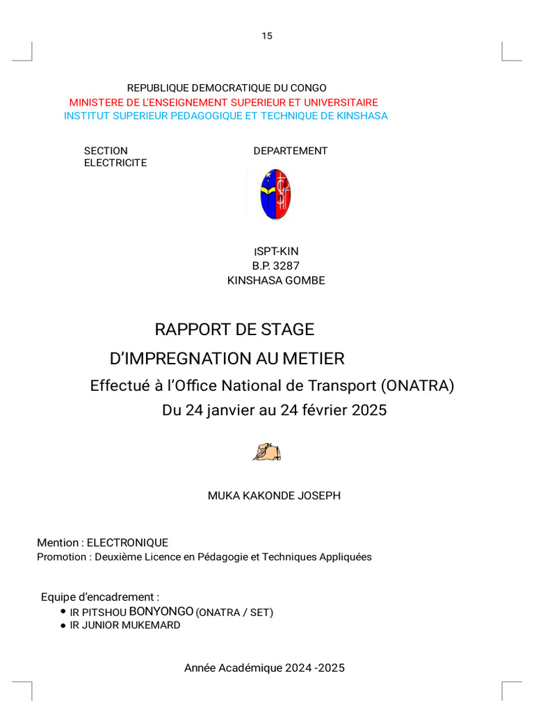 Rapport de Stage à l'ONATRA | PDF | Transport | Port