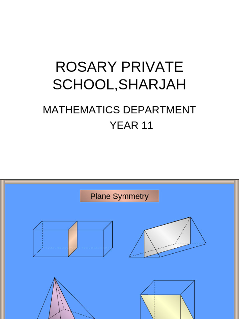Understanding Plane Symmetry in 3D Shapes | PDF | Shape | Symmetry