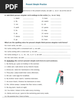 Simple Present Tense Daily Routines Exercises Worksheet PDF | PDF