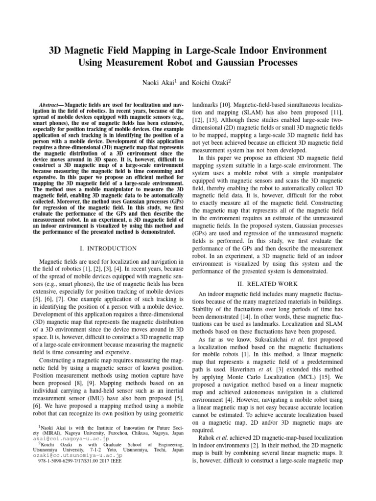 3D Magnetic Field Mapping in Large-Scale Indoor Environment Using Measurement Robot and Gaussian ...