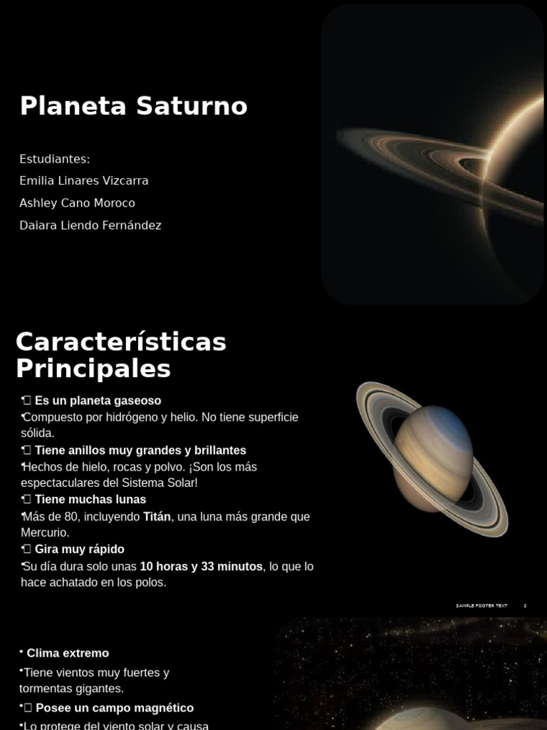 Características del Planeta Saturno | PDF