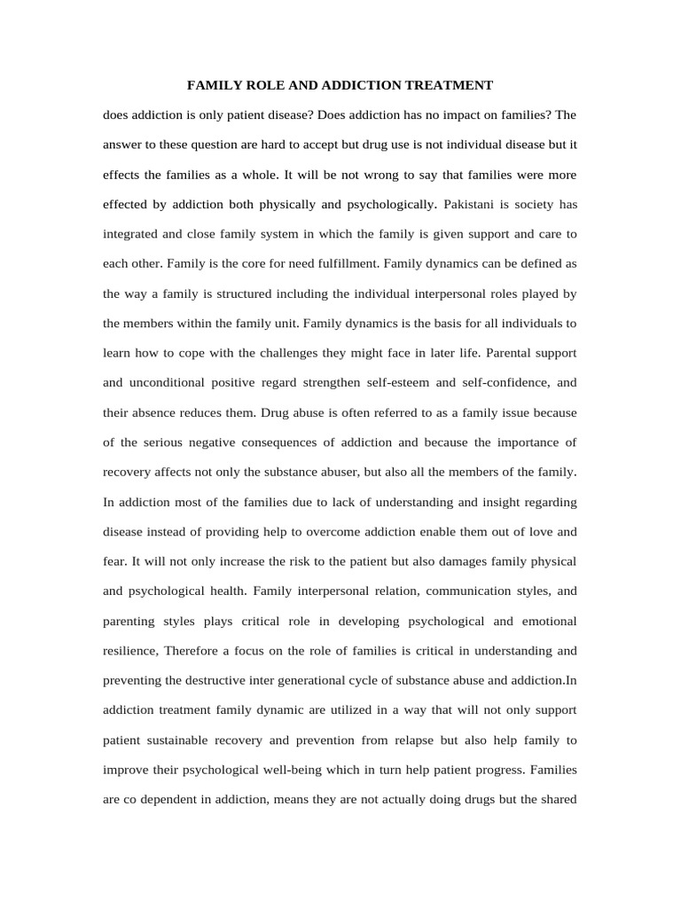 Family Dynamics in Addiction Treatment | PDF | Drug Rehabilitation ...