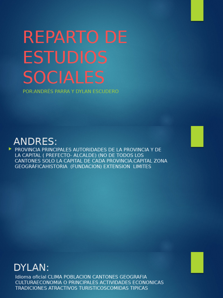 Reparto de Estudios Sociales | PDF