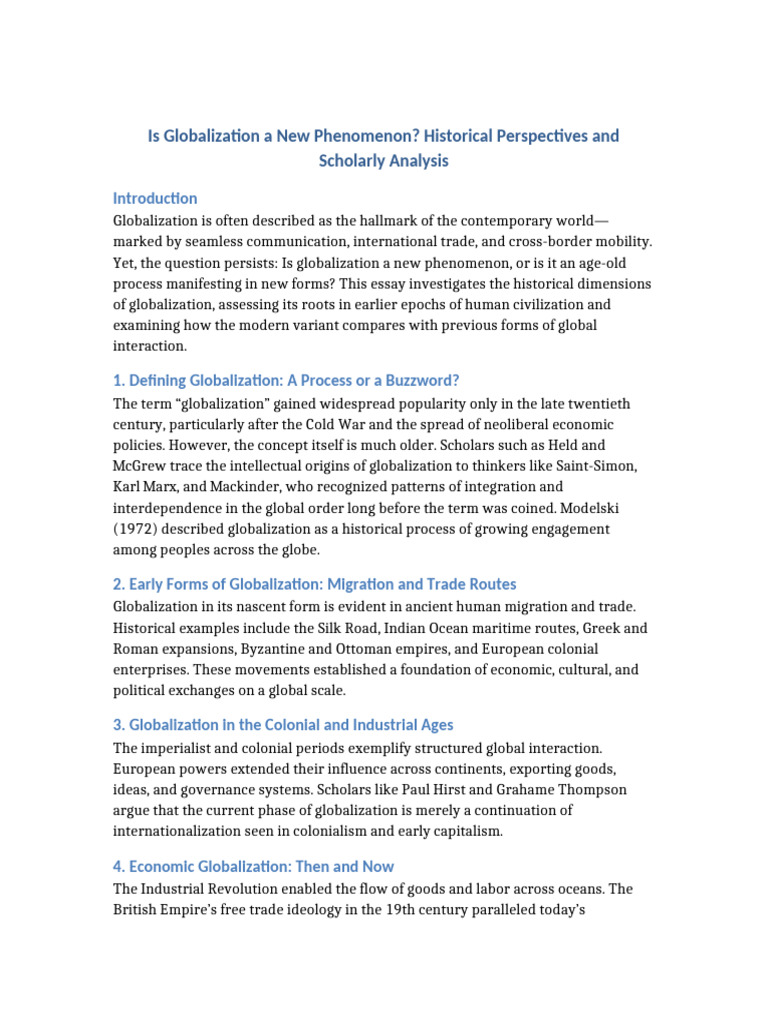 Historical Roots of Globalization Explained | PDF | Globalization ...