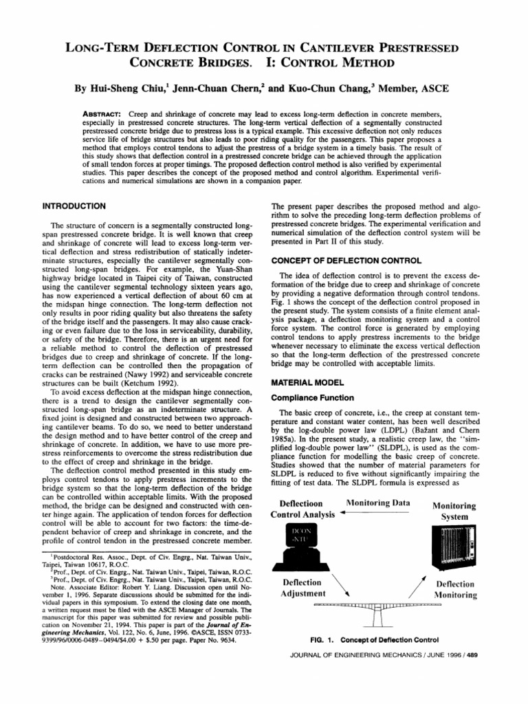 Long Term Deflection Control in Cantilever PC Bridges | PDF