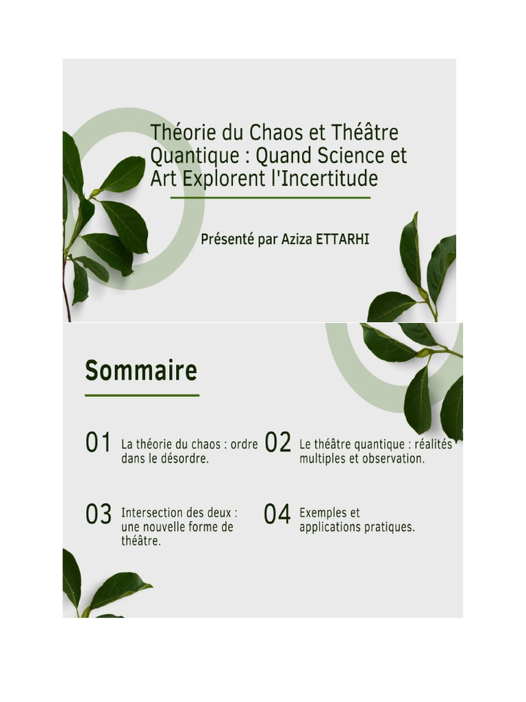 Theathre Quantique Et Chaos | PDF