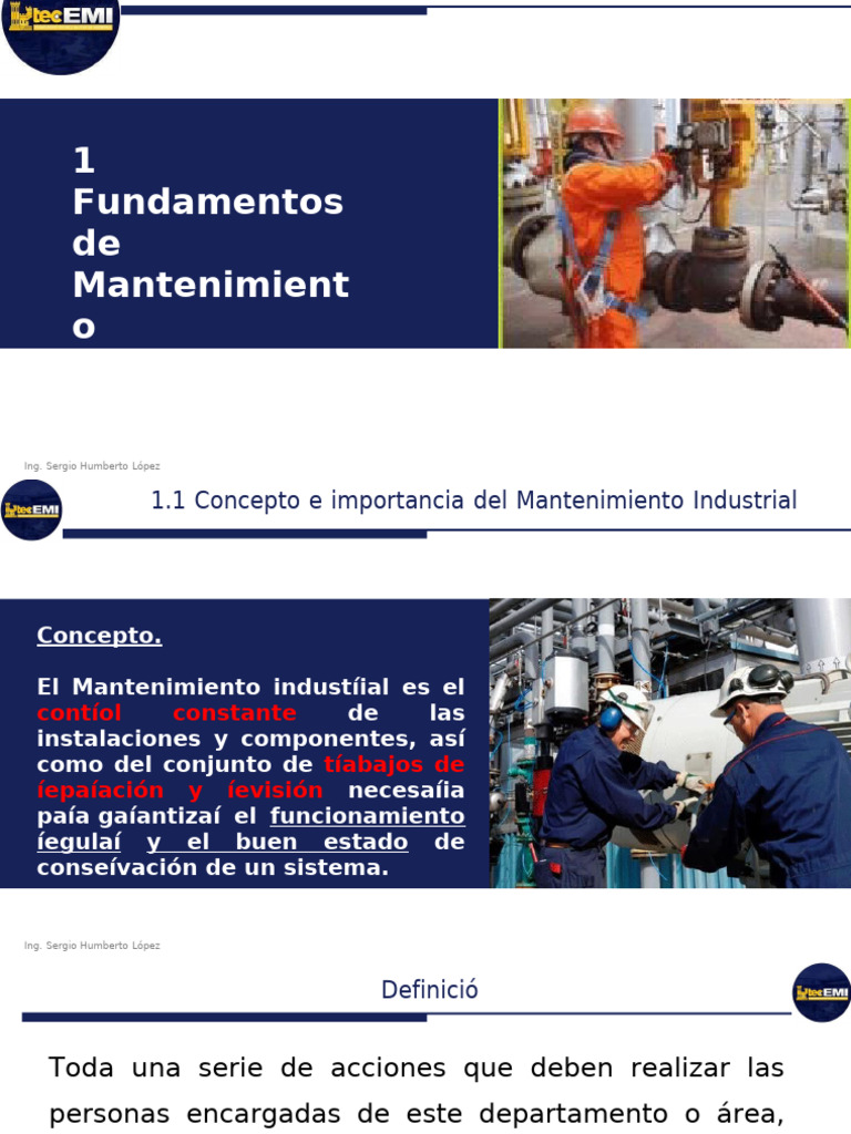 1.1 Concepto e Importancia Del Mantenimiento Industrial (1) | PDF | Informática