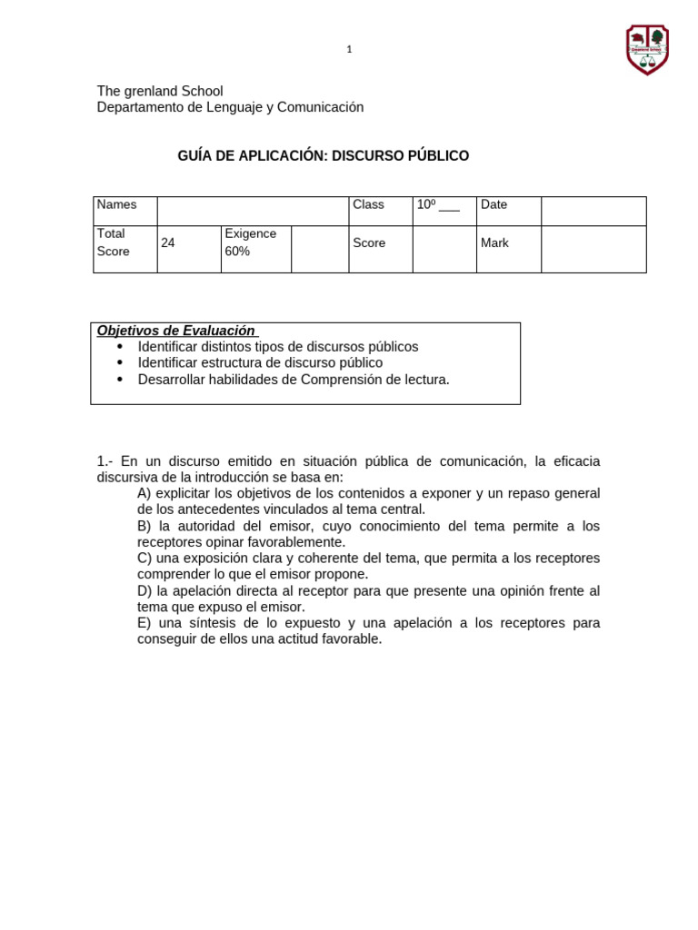 Guía para Discurso Público Efectivo | PDF | Hablar en público | Chile
