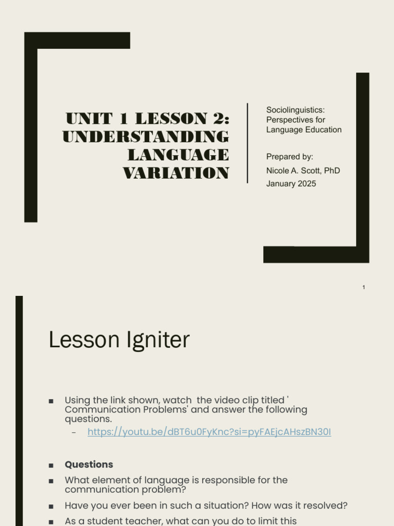 Unit 1 Lesson 2 Understanding Variation | PDF | English Language ...