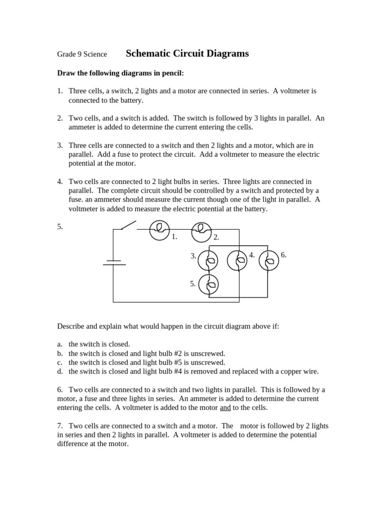 11 Drawing Circuit Diagrams WS | PDF