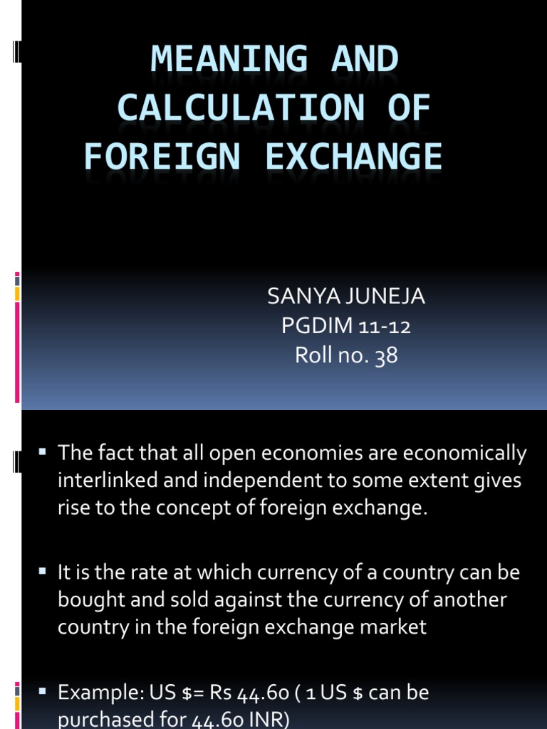 CALCULATION AND DETERMINATION OF FOREIGN EXCHANGE RATES | PDF ...