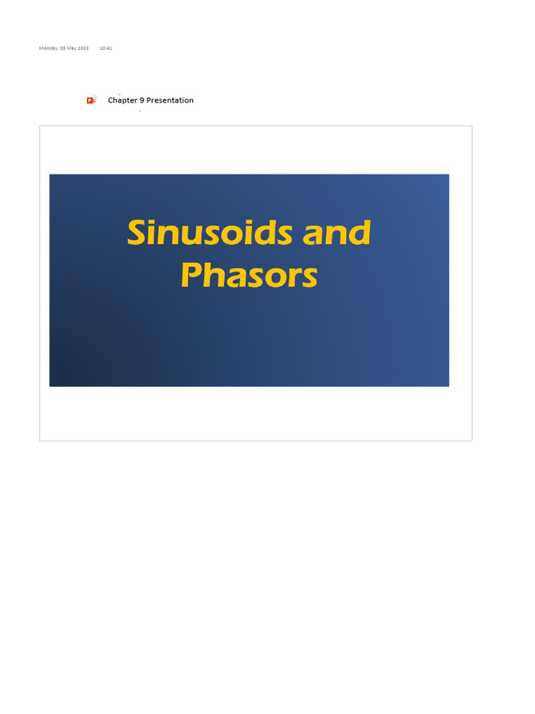 Sinusoids and Phasors | PDF