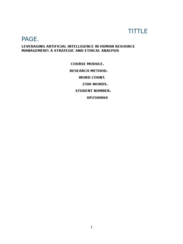 Research Method Assignment | PDF | Artificial Intelligence | Intelligence (AI) & Semantics