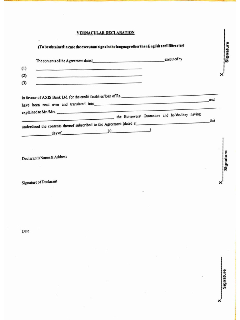 Vernacular Declaration | PDF