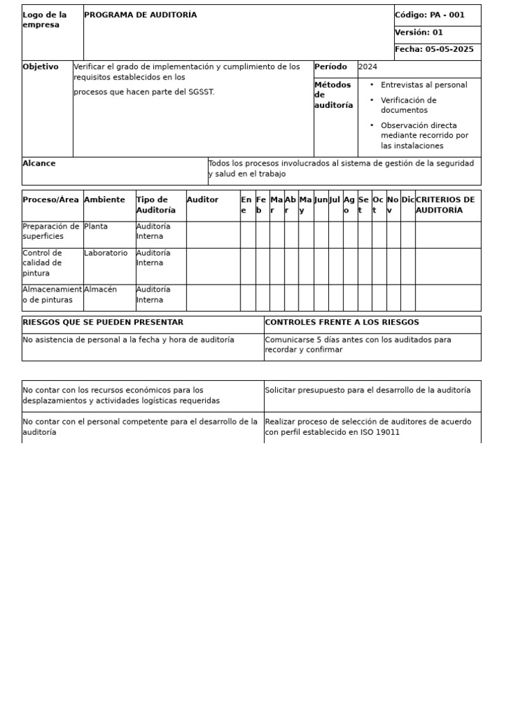 Formato de Auditorias Interna | PDF | Auditoría