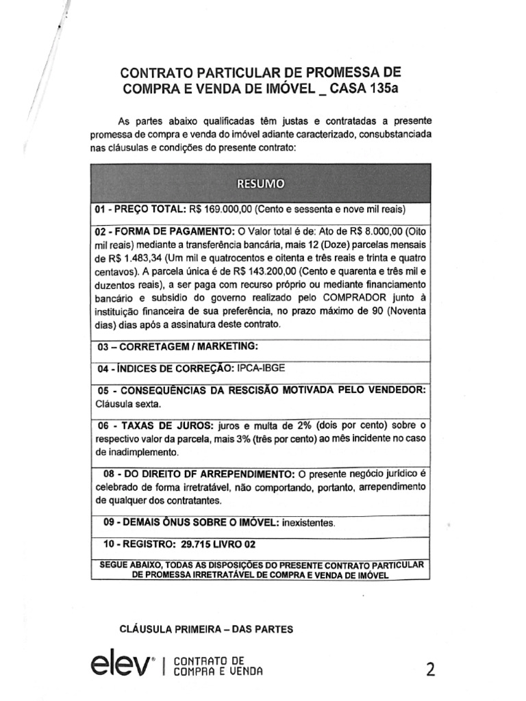 Contrato Elev | PDF