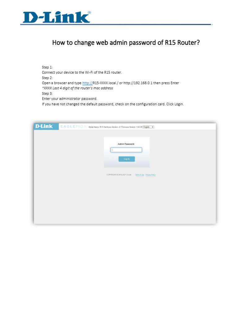 R15-How_to_change_web_admin_password | PDF