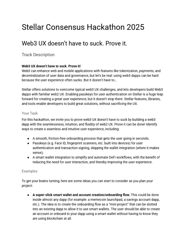 Stellar Consensus Hackathon 2025 | PDF | Software Development Kit | Computing